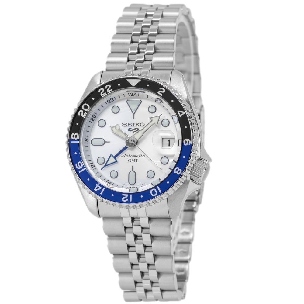 Seiko Men's SSK033K1 5 Sports White Dial Automatic GMT